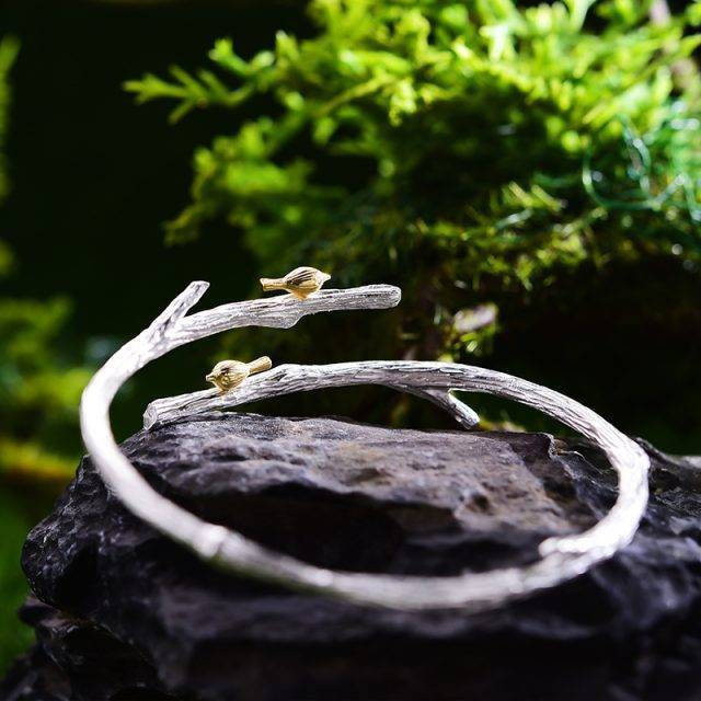 WHISPERING BIRDS BRACELET - Dewdrops & Vines