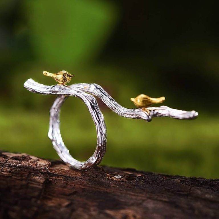 WHISPERING BIRDS RING - Dewdrops & Vines