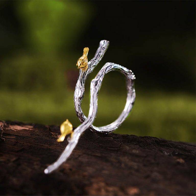 WHISPERING BIRDS RING - Dewdrops & Vines