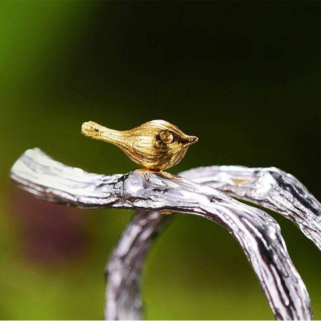 WHISPERING BIRDS RING - Dewdrops & Vines